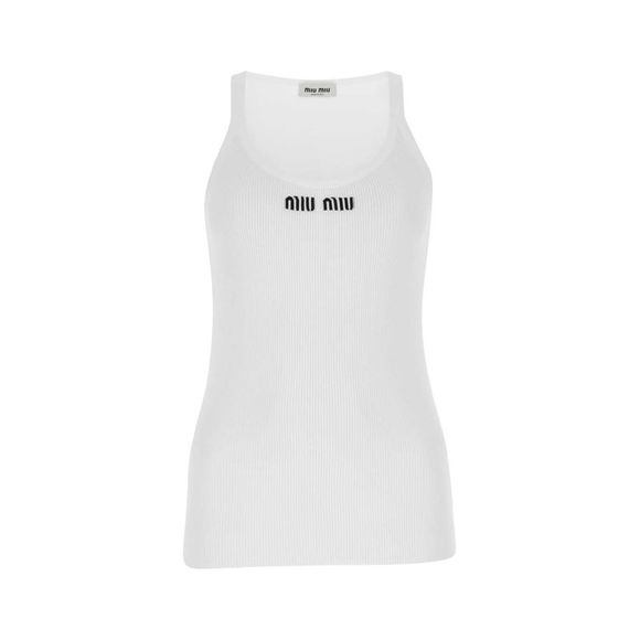 Miu Miu | Sweaters | Miu Miu White Cotton Tank Top | Poshmark